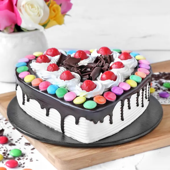 Heart Black Forest Gems Cake - City Cakes : Online Cake Store in ...